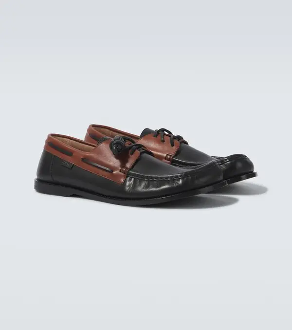 Loewe Campo Leather Boat Shoes