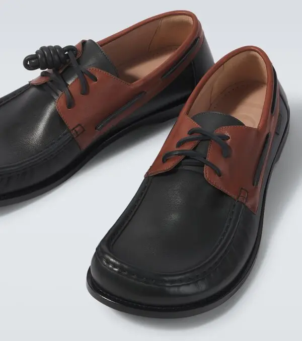 Loewe Campo Leather Boat Shoes