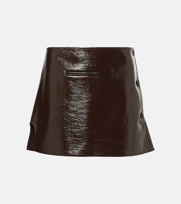 COURREGES Coated Cotton-blend Miniskirt