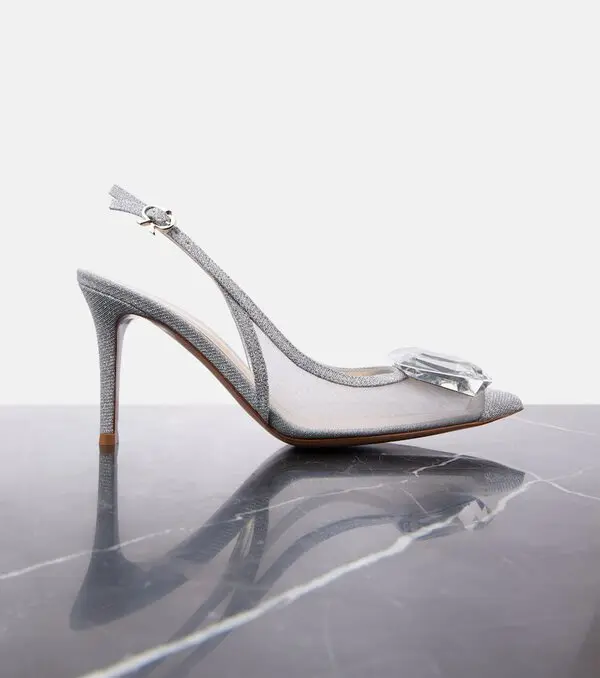 GIANVITO ROSSI Jaipur Mesh Slingback Pumps