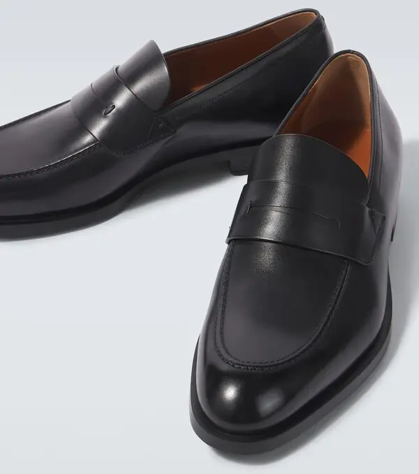 Zegna Leather Penny Loafers