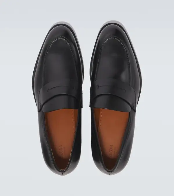 Zegna Leather Penny Loafers