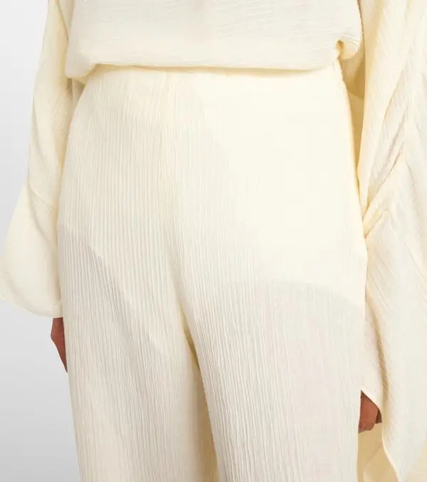 TALLER MARMO Zoagli Cotton And Silk-blend Straight Pants - White