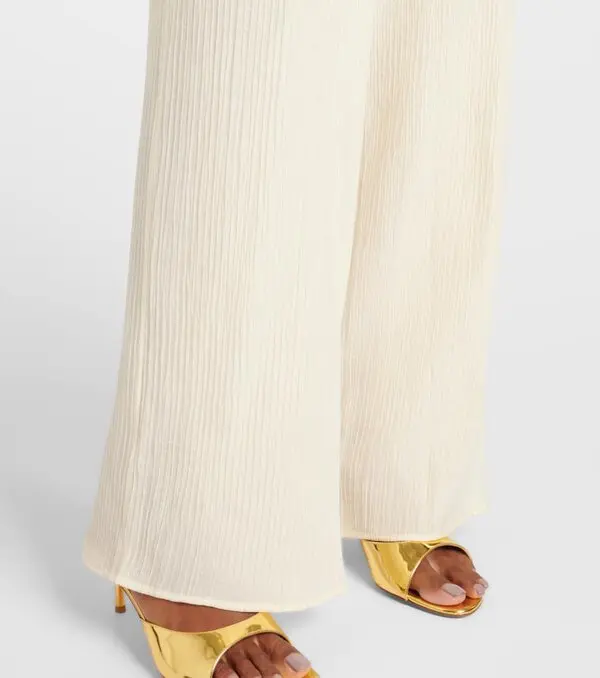 TALLER MARMO Zoagli Cotton And Silk-blend Straight Pants - White