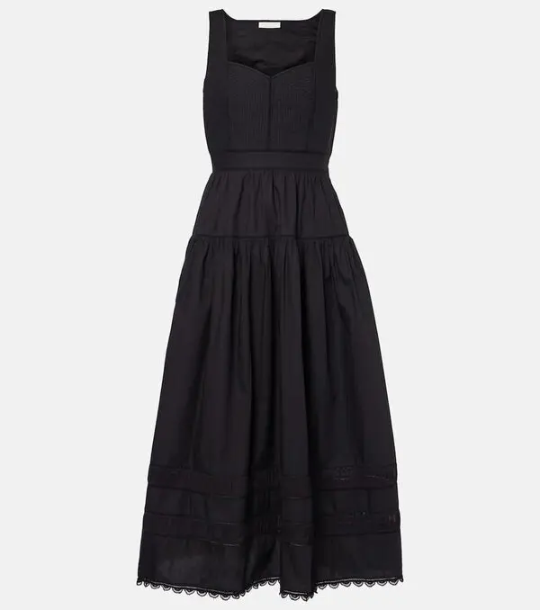 Ulla Johnson Isadora Cotton Poplin Bustier Dress - Black