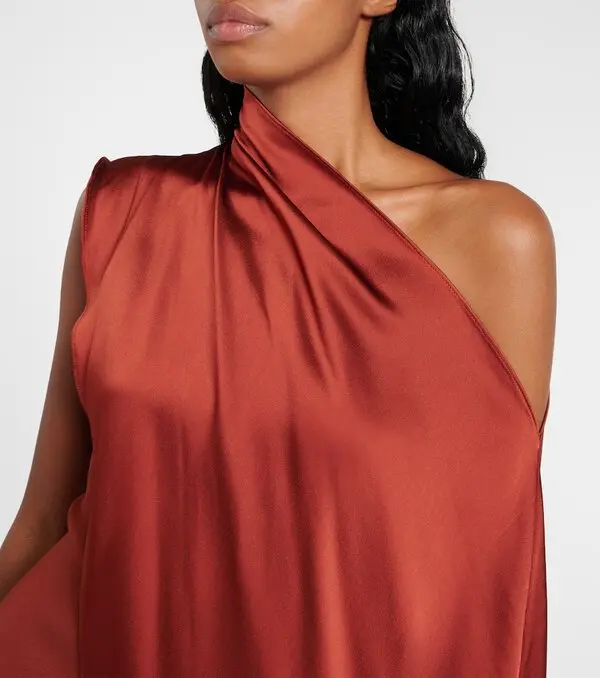 TALLER MARMO Berenson Fringed One-shoulder Gown - Orange