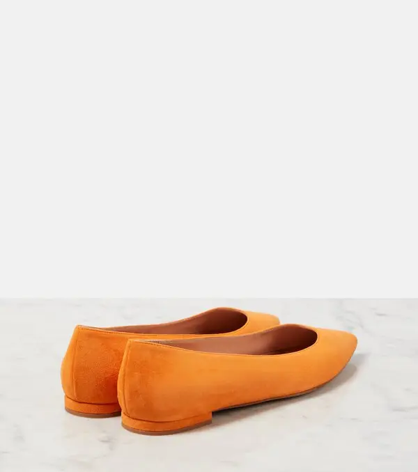 GIANVITO ROSSI Suede Ballet Flats - Orange