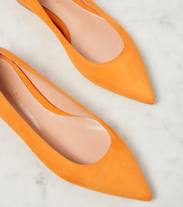 GIANVITO ROSSI Suede Ballet Flats - Orange