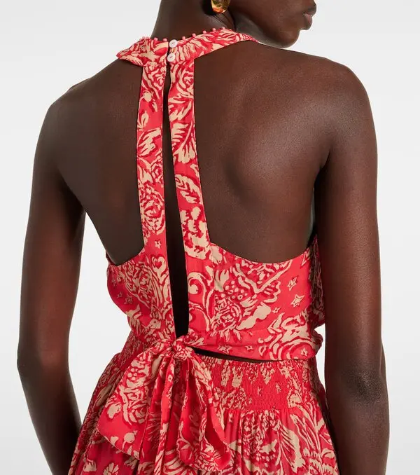 Poupette St Barth Celie Printed Halterneck Maxi Dress