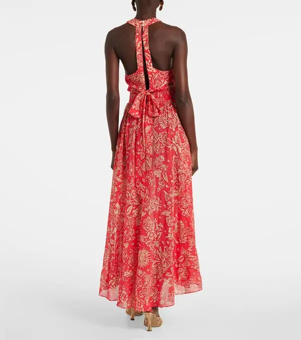 Poupette St Barth Celie Printed Halterneck Maxi Dress