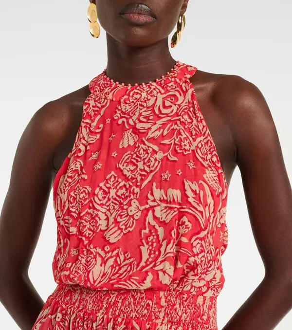 Poupette St Barth Celie Printed Halterneck Maxi Dress