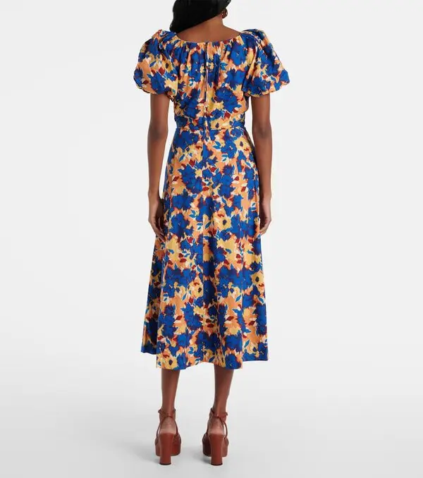 Ulla Johnson Imara Floral Cotton Poplin Midi Dress