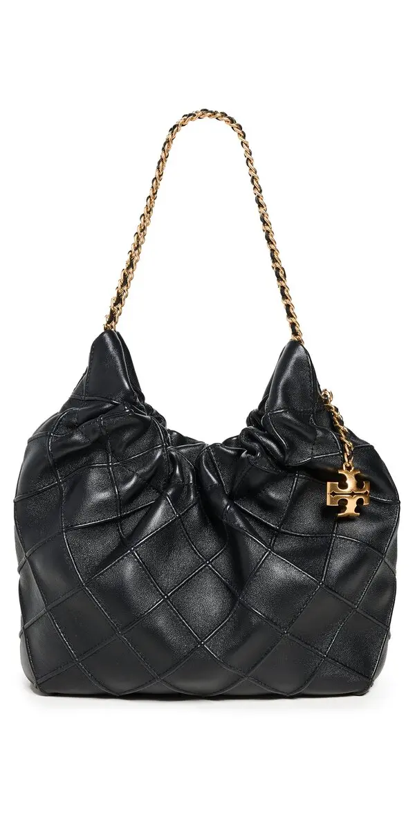 Tory Burch Fleming Mini Hobo Bag - Black