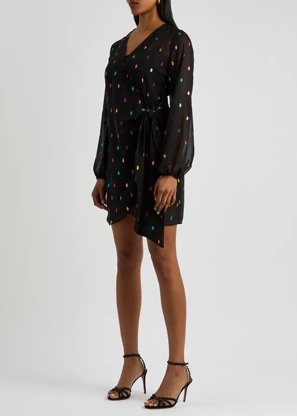 NEVER FULLY DRESSED Vienna Printed Mini Wrap Dress