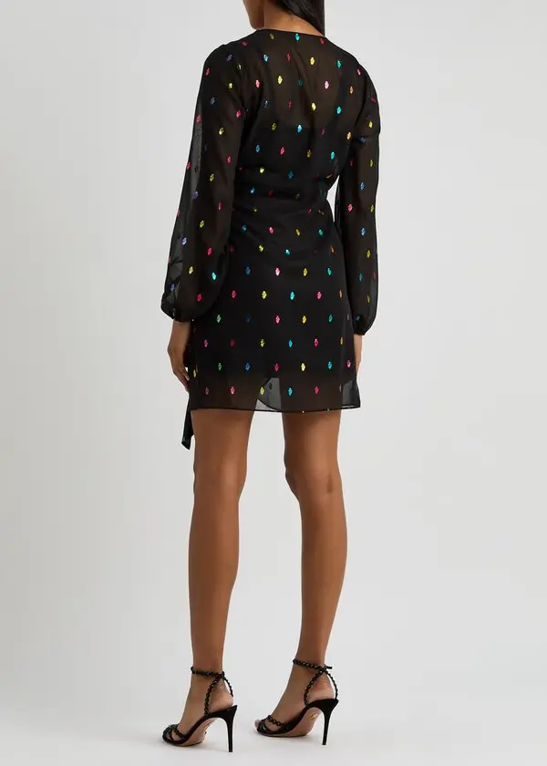 NEVER FULLY DRESSED Vienna Printed Mini Wrap Dress