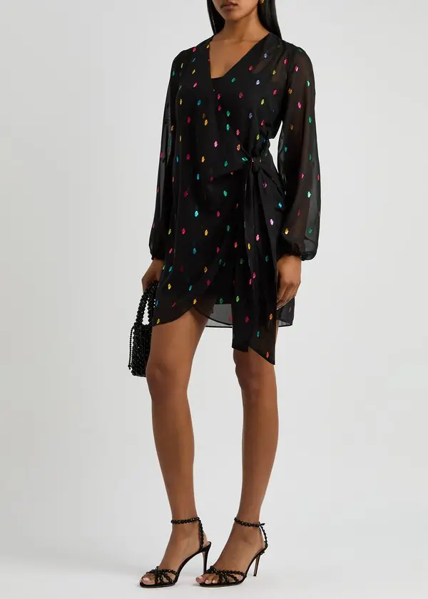 NEVER FULLY DRESSED Vienna Printed Mini Wrap Dress