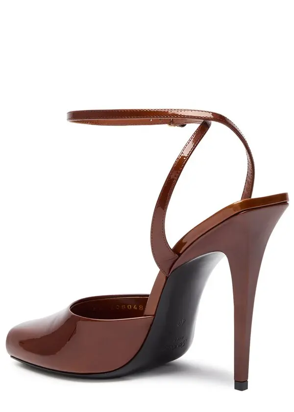 Saint Laurent La Scandale 110 Patent Leather Sandals