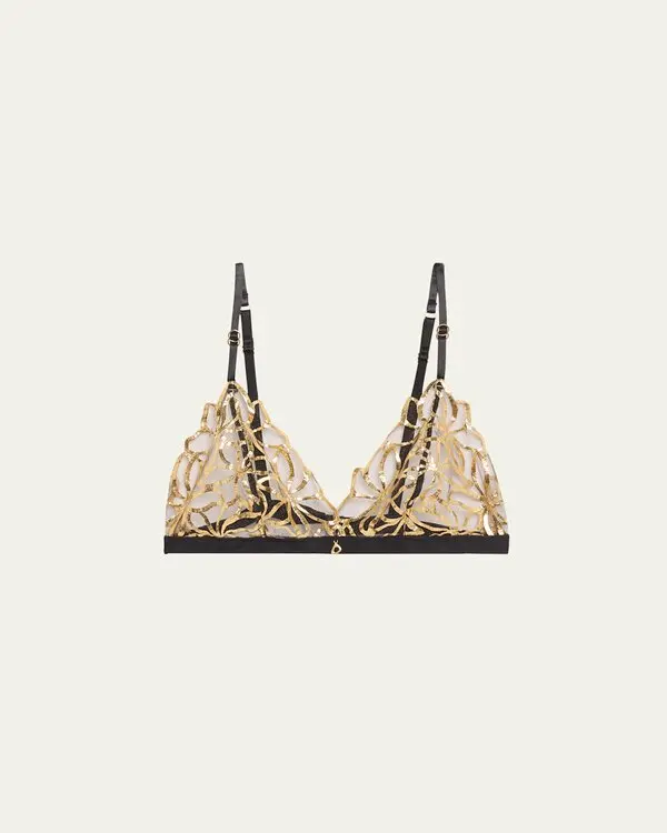 Lise Charmel Eclats D'or Metallic Embroidered Bralette - No