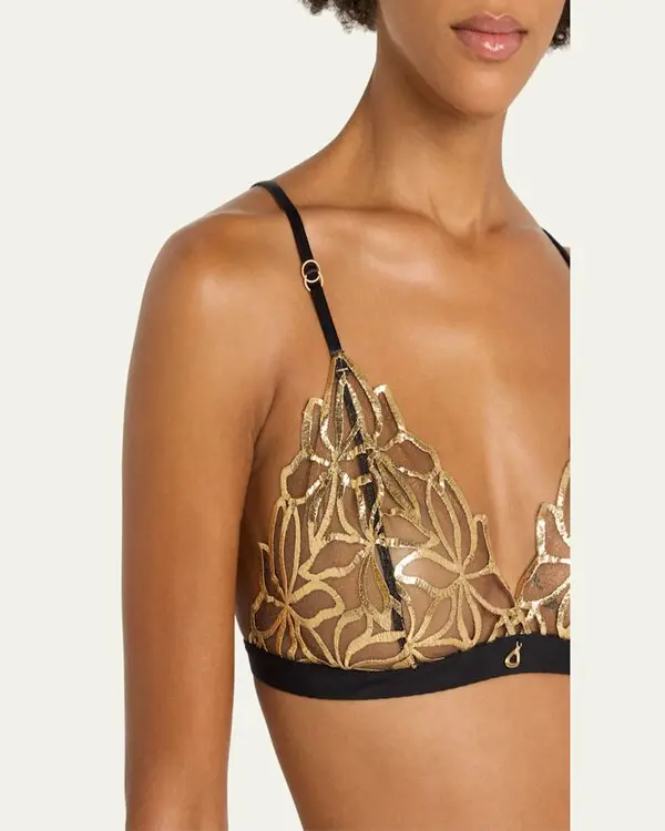 Lise Charmel Eclats D'or Metallic Embroidered Bralette