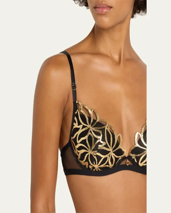 Lise Charmel Eclats D'or Metallic Embroidered Contour Bra
