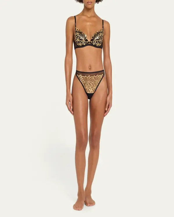 Lise Charmel Eclats D'or Metallic Embroidered Contour Bra