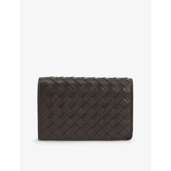 Bottega Veneta Intrecciato Front-flap Leather Wallet - Fondant-silver