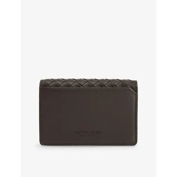 Bottega Veneta Intrecciato Front-flap Leather Wallet