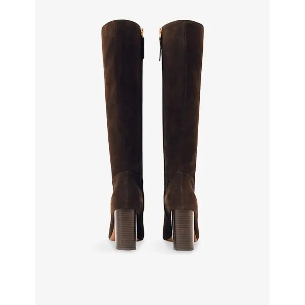 REISS Pointed-toe Leather Knee-high Boots - Chocolate