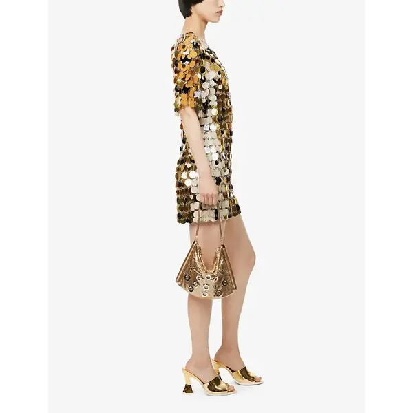 Rabanne Sequin Short-sleeves Woven Mini Dress