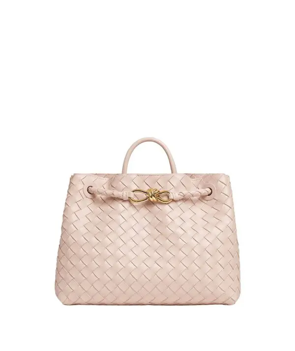 BOTTEGA  VENETA Andiamo Intrecciato Leather Bag - Cameo