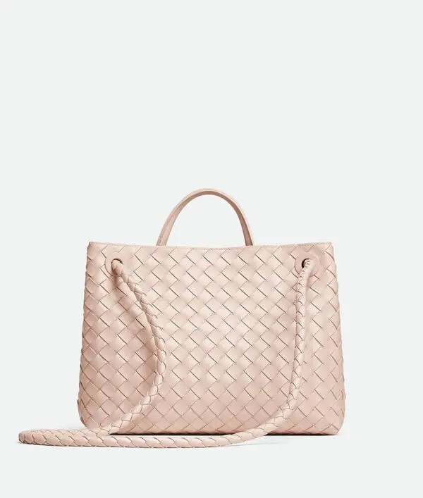 BOTTEGA  VENETA Andiamo Intrecciato Leather Bag - Cameo
