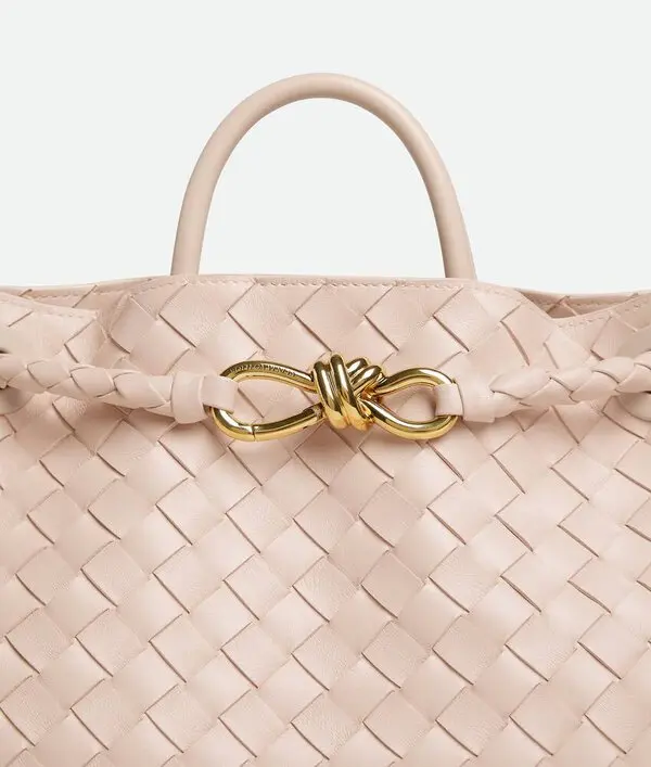 BOTTEGA  VENETA Andiamo Intrecciato Leather Bag - Cameo