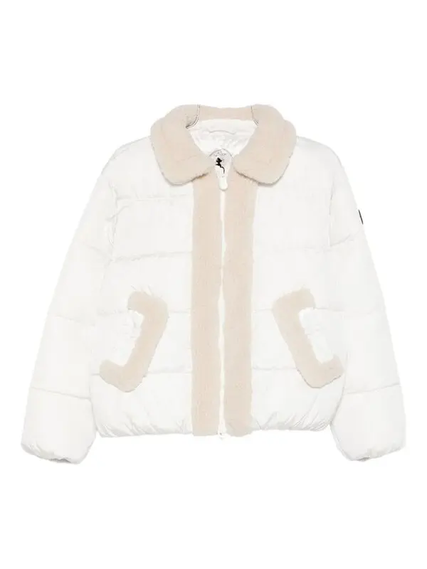 SAVE THE DUCK Honey' Down Jacket With Fur - White