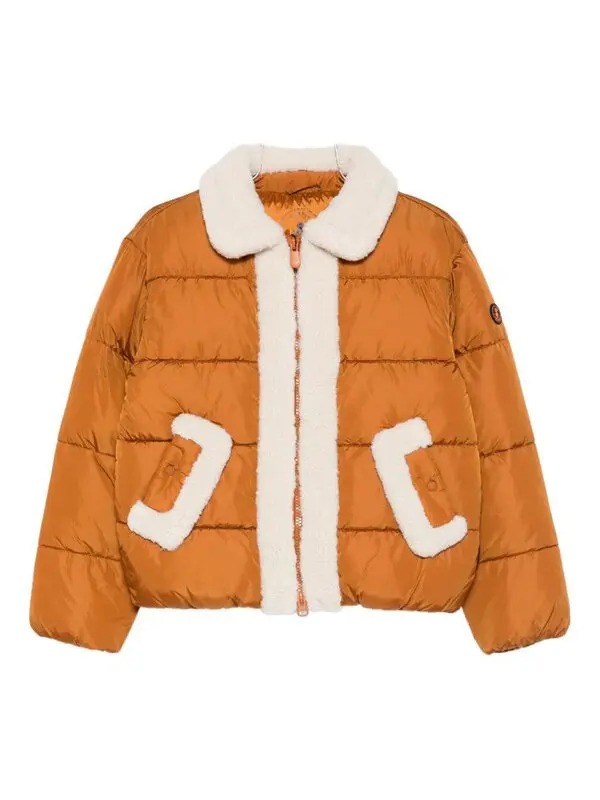 SAVE THE DUCK Honey Down Jacket With Fur - Brown