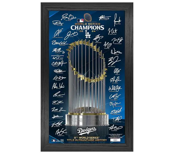 HIGHLAND MINT Dodgers 2024 World Series Trophy Ignature Frame - One-color
