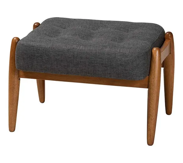 BAXTON STUDIO Jeanine Fabric And Wood Ottoman F Ootstool - One-color
