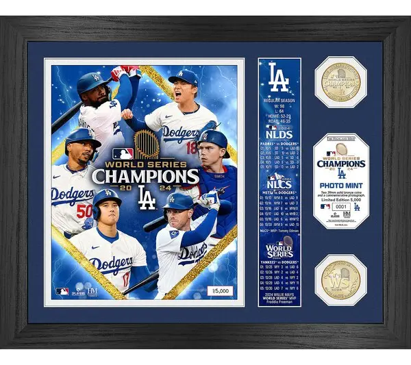 HIGHLAND MINT Dodgers 2024 World Series Bronze Oin Banner - One-color