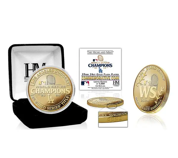 HIGHLAND MINT Dodgers 2024 World Series Champio Ns Gold Coin - One-color