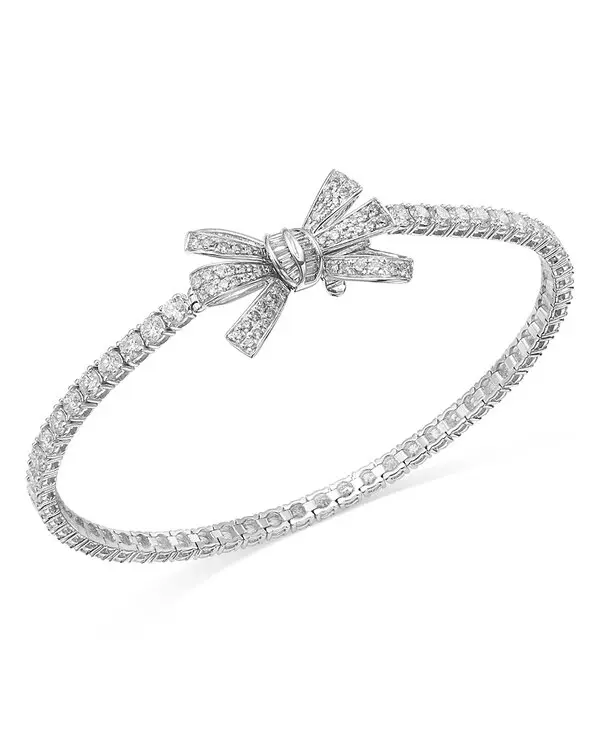 Bloomingdale'S Diamond Bow Tennis Bracelet - White