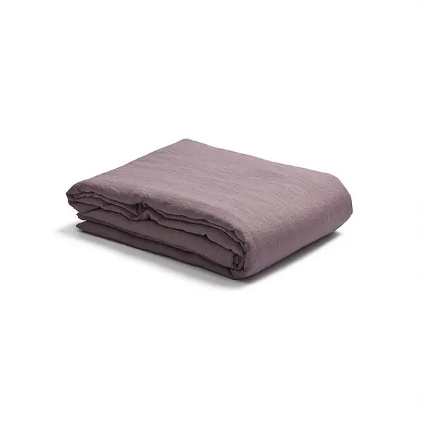 PIGLET IN BED Linen Blend Flat Sheet - Elderberry