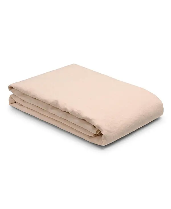 PIGLET IN BED Linen Blend Flat Sheet - Pearl
