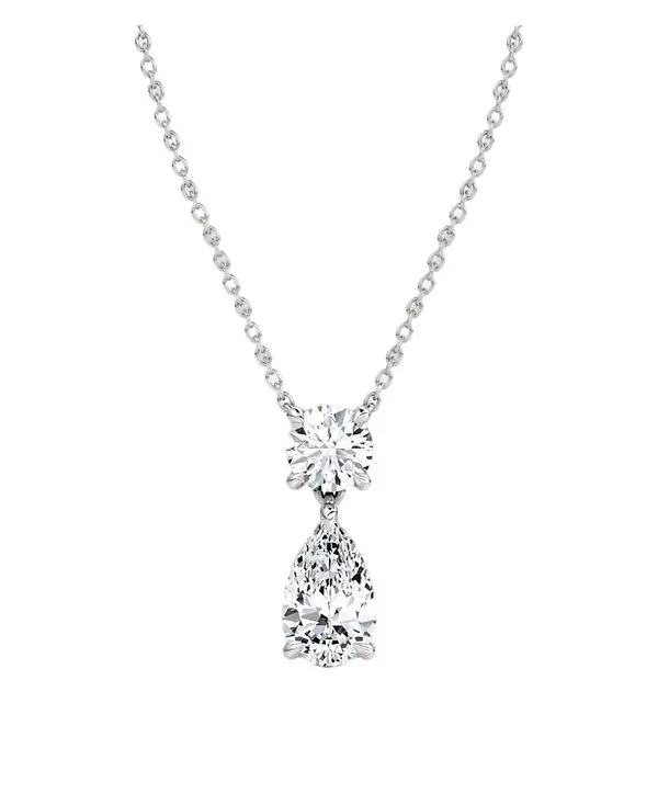 VRAI Signature Duo Drop Necklace In 14k 3.0ctw - White