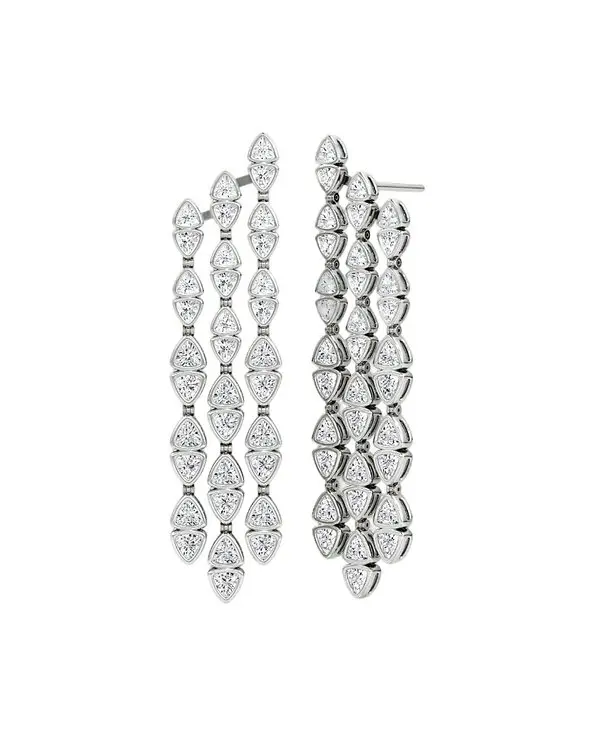 VRAI Trillion Cascade 14k White Gold Diamond Earrings - K White Gold