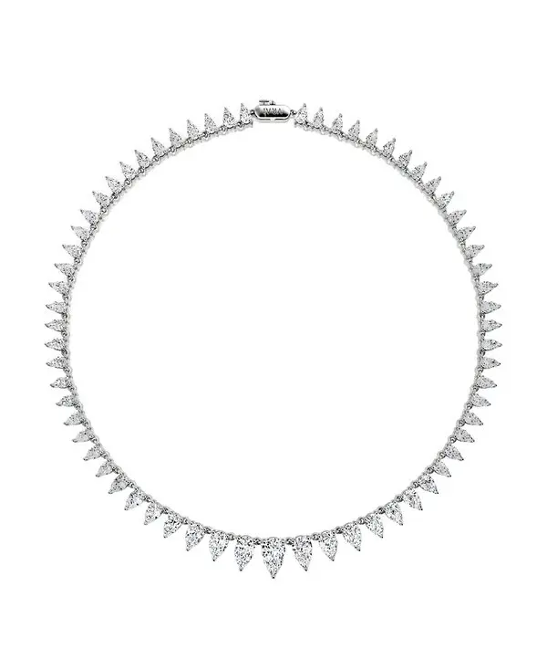 VRAI Pear Tennis Necklace - K White Gold