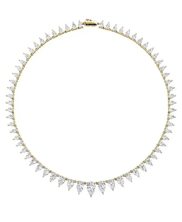 VRAI Pear Tennis Necklace - K Yellow Gold