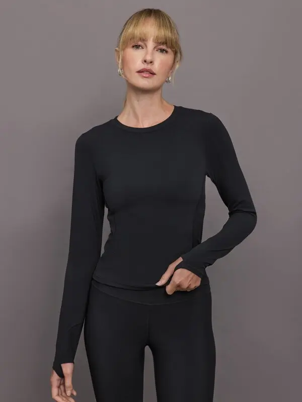 Carbon38 Long Sleeve Crew Neck - Black