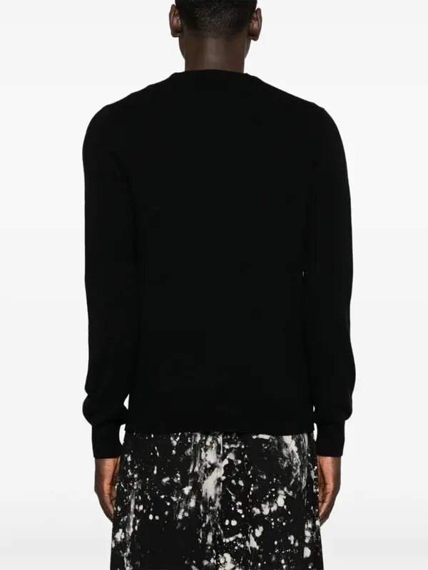 Play Comme Des Garcon Heart-patch Wool Jumper - Black