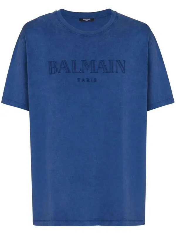 Balmain Logo-print T-shirt - Blue
