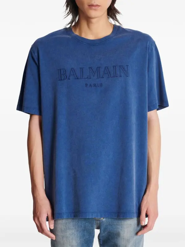 Balmain Logo-print T-shirt - Blue