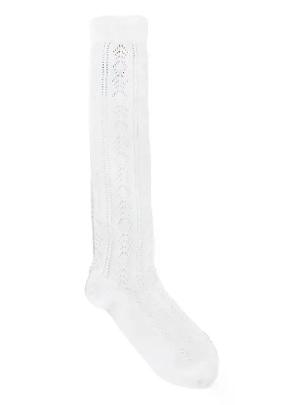 Valentino Garavani Vlogo Perforated Socks - White